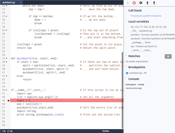 Integrated debugger now available